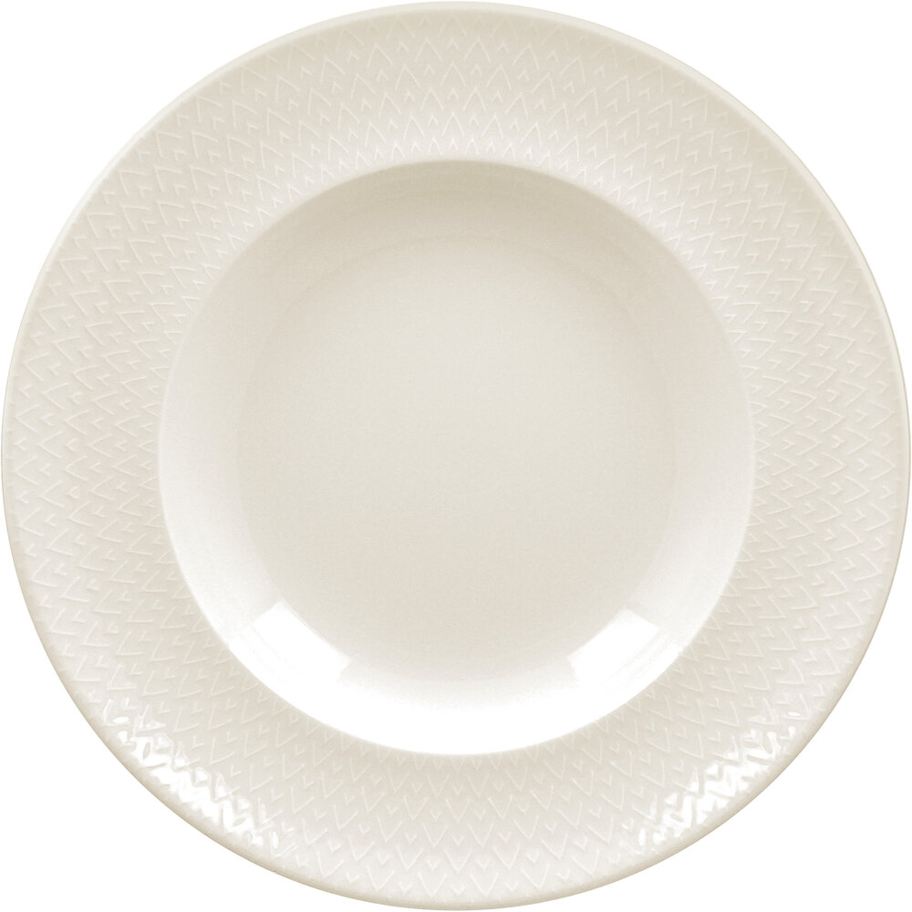 RAK Porcelain Favourite 10 1/4" Ivory Embossed Porcelain Deep Plate ...