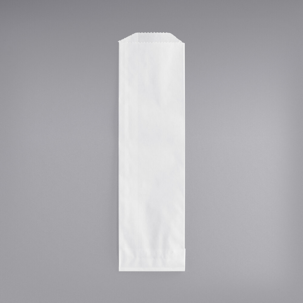 Bagcraft 2 3/4" x 10" White Disposable Silverware / Bakery / Churro Bag ...
