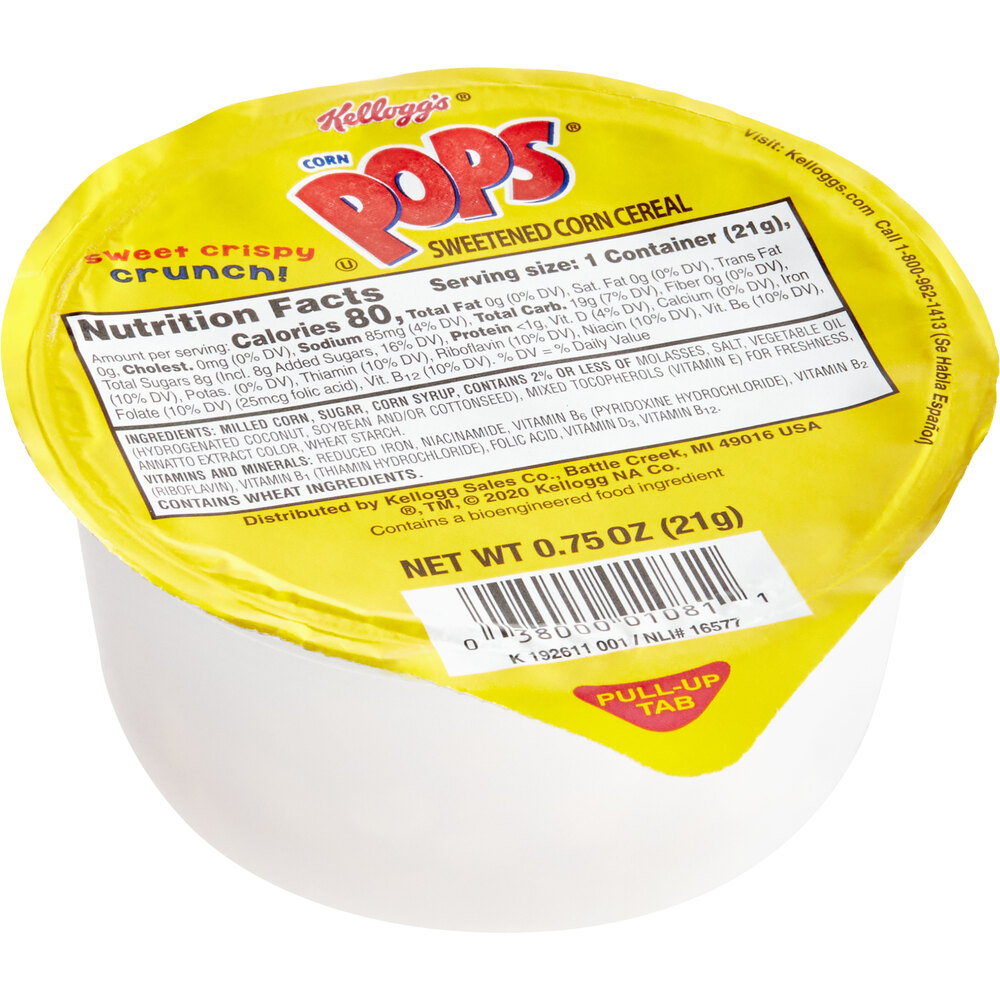 Kellogg's Corn Pops Cereal Single-Serve Bowl Pack 0.75 oz. - 96/Case