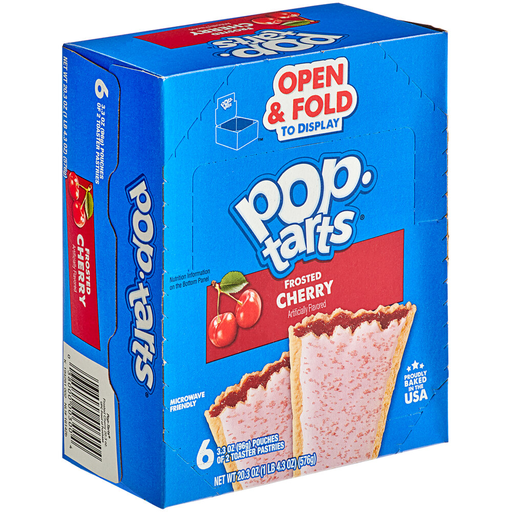 Pop-Tarts Frosted Cherry Toaster Pastry 2-Pack - 72/Case