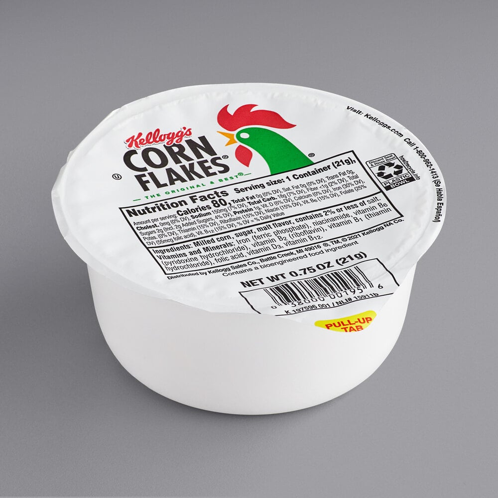 Kellogg's Corn Flakes Cereal Single-Serve Bowl Pack 0.75 oz. - 96/Case