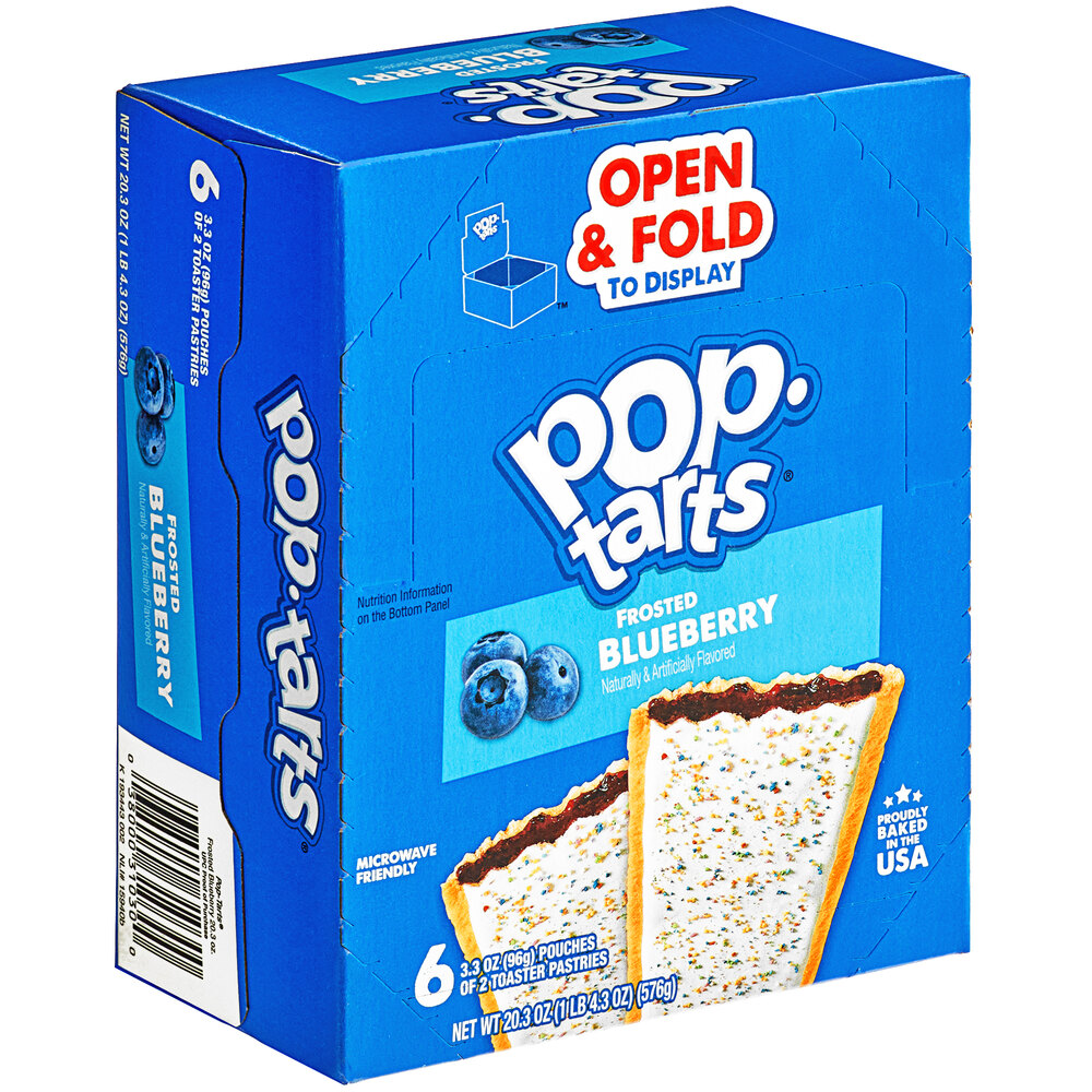 Pop-Tarts Frosted Blueberry Toaster Pastry 2-Pack - 72/Case