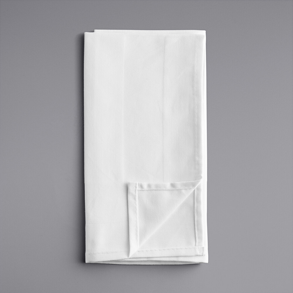 Oxford White 55/45 Cotton / Polyester Blend Satin Band Cloth Napkins ...