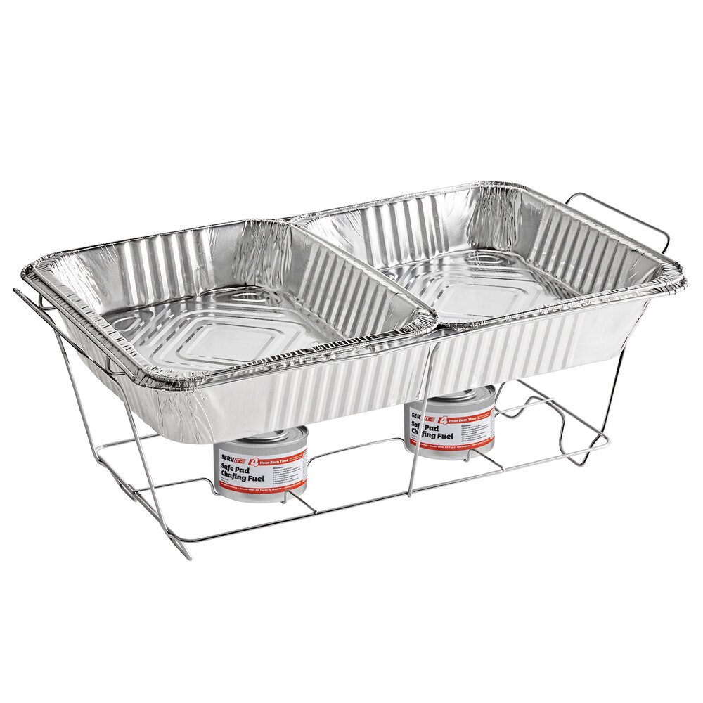 Choice Full Size Disposable Wire Chafer Stand Kit with 4 Hour Wick Fuel