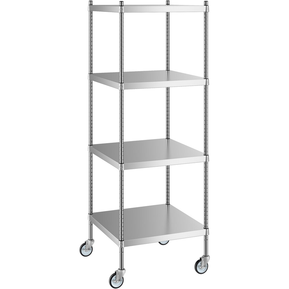 Regency 24 X 24 X 70 NSF Solid Stainless Steel Mobile Shelving Regency 24 X 24 X 70 NSF Solid Stainless Steel Mobile Shelving
