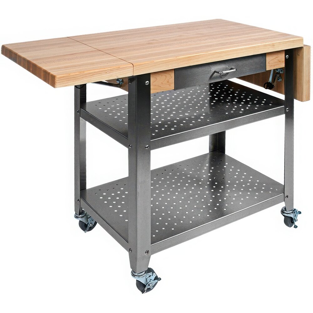 John Boos & Co. Cucina Elegante 30 3/4" x 20" Maple Kitchen Cart with ...