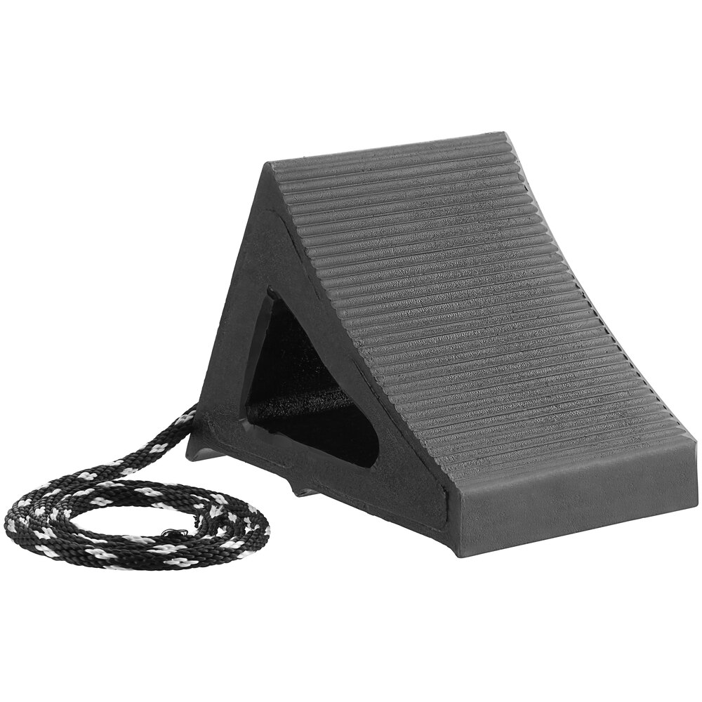 Cortina 10 1/2" x 7" x 7 3/4" Large Black Hollow Wheel Chock with Eye ...