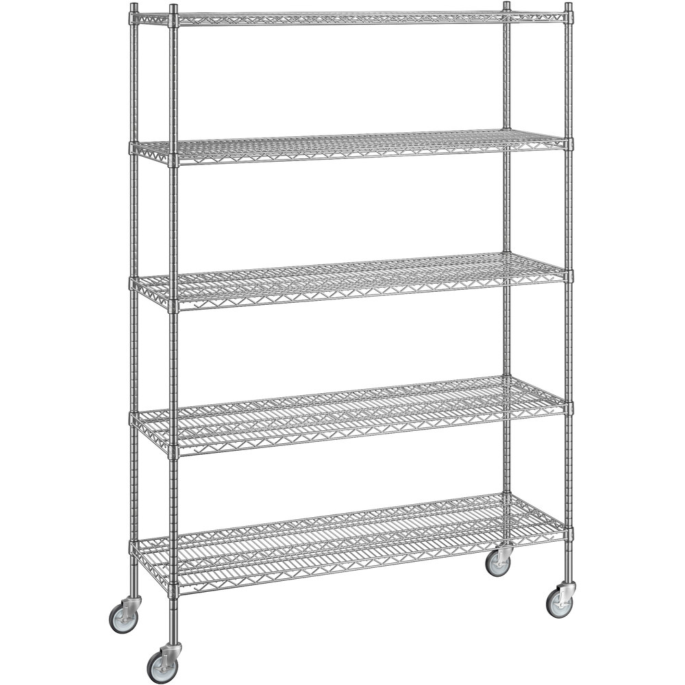 Regency 18 X 54 X 80 NSF Chrome Mobile Wire Shelving Starter Kit