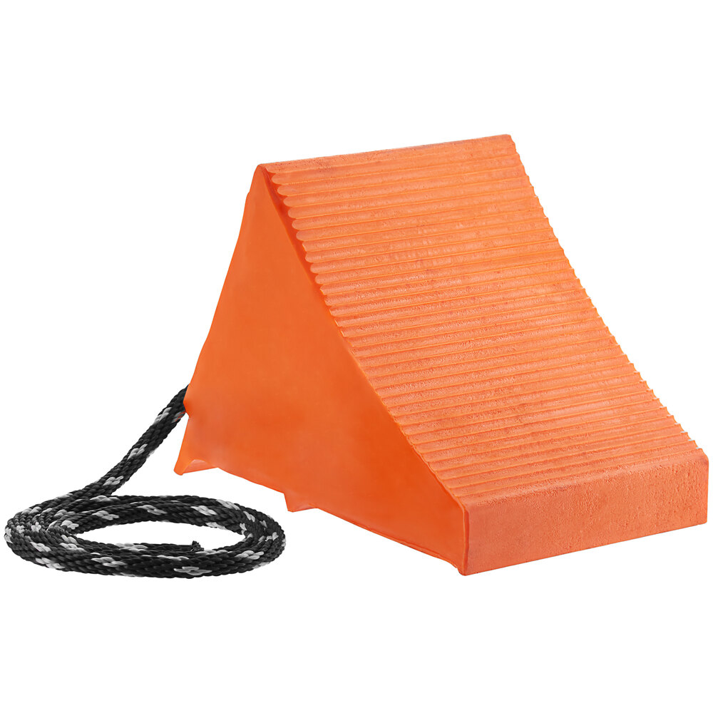 Cortina 10 1/2" x 7" x 7 3/4" Large Orange Solid Wheel Chock with Eye ...