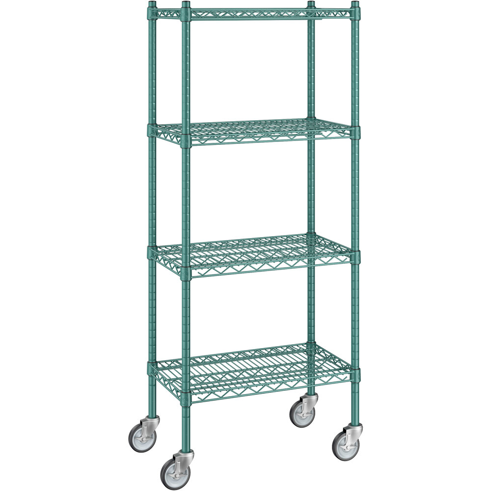 Regency 14 X 24 X 60 NSF Green Epoxy Mobile Wire Shelving Starter Regency 14 X 24 X 60 NSF Green Epoxy Mobile Wire Shelving Starter