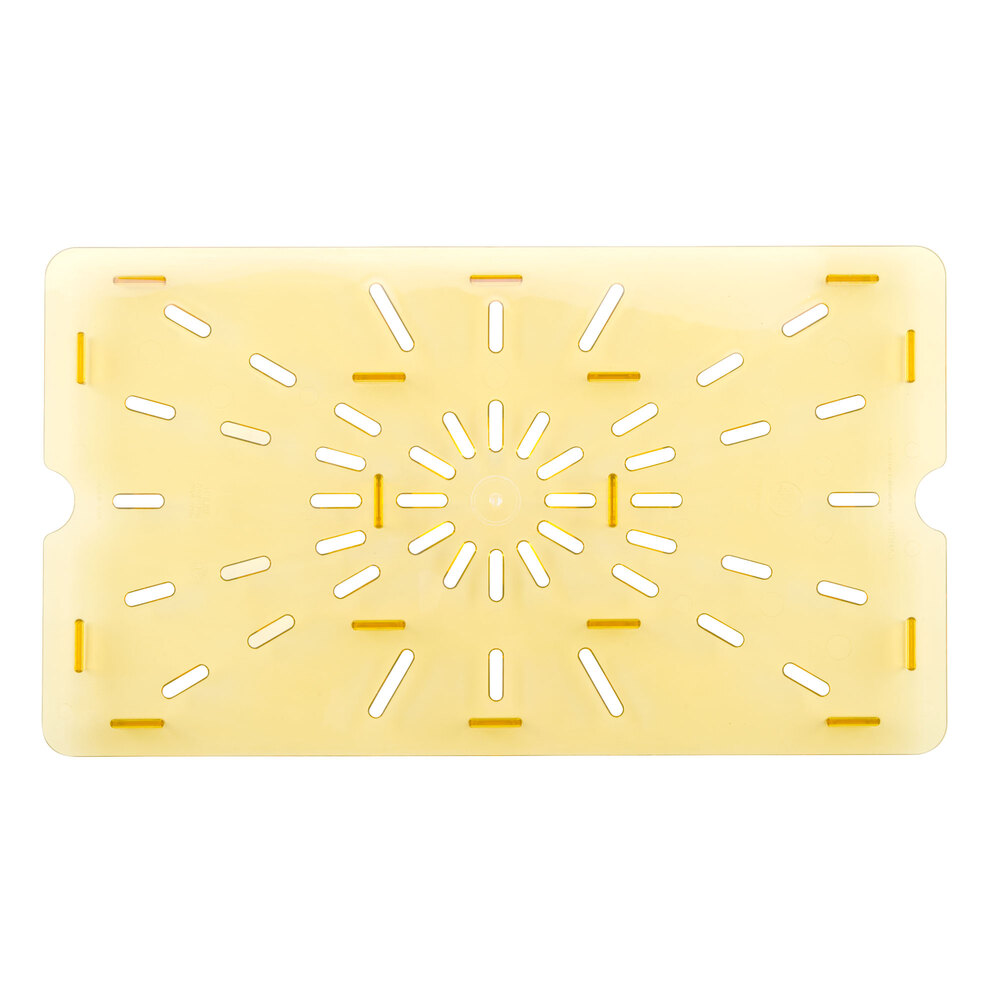 Cambro 10HPD150 Full Size Amber High Heat Drain Tray