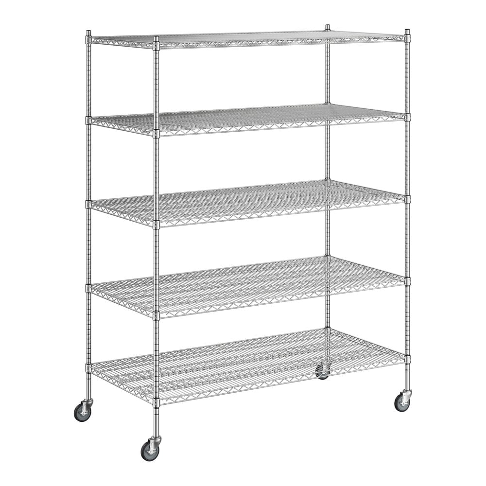 Regency 30" x 60" x 80" NSF Chrome Mobile Wire Shelving Starter Kit ...
