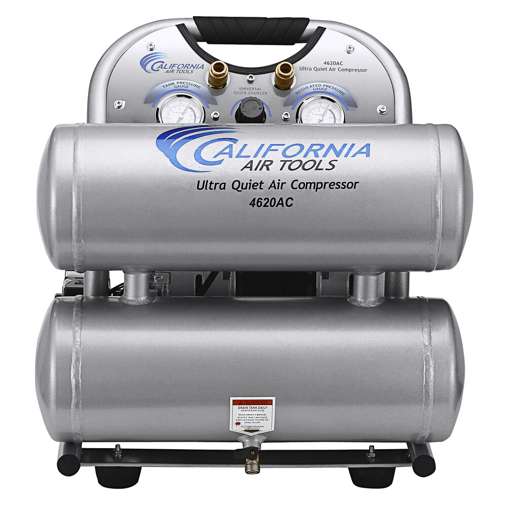 California Air Tools Ultra Quiet Oil-Free 4.6 Gallon Aluminum Twin Tank ...