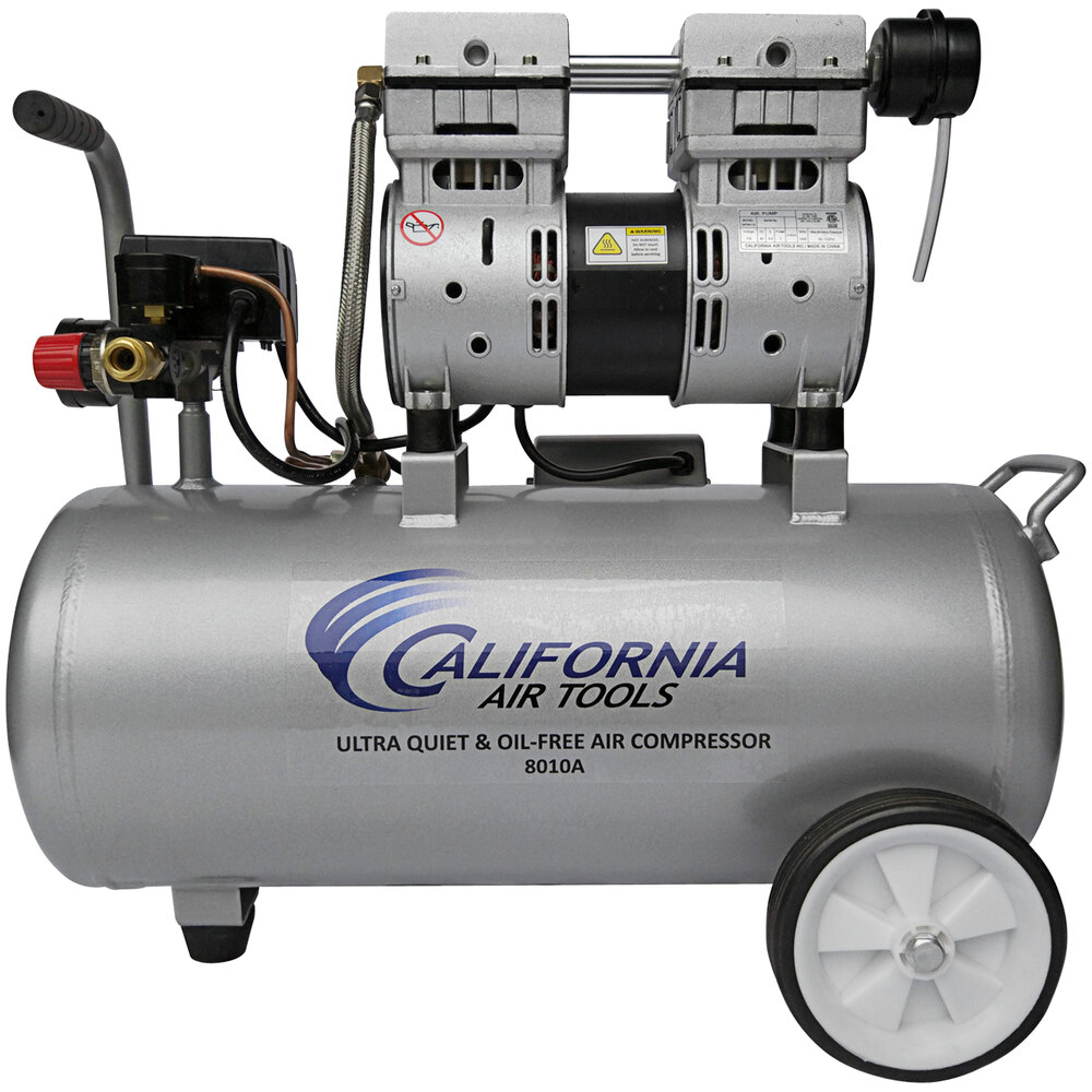 California Air Tools Ultra Quiet Oil-Free 8 Gallon Aluminum Tank Air ...
