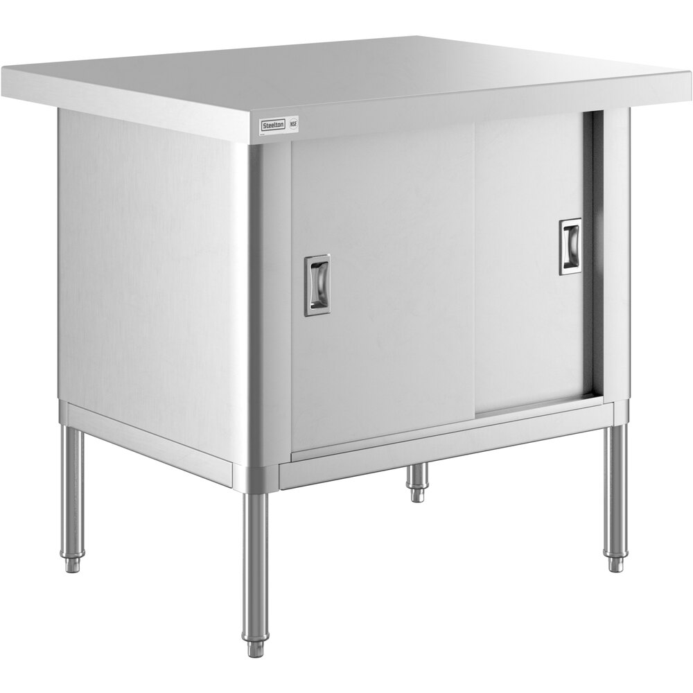 Steelton 30" x 36" 16 Gauge Type 430 Stainless Steel Enclosed Base ...