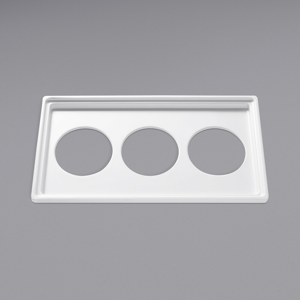 Bon Chef EZ Fit White Melamine 1/3 Size Food Tile with 3 Cutouts M-EZ ...