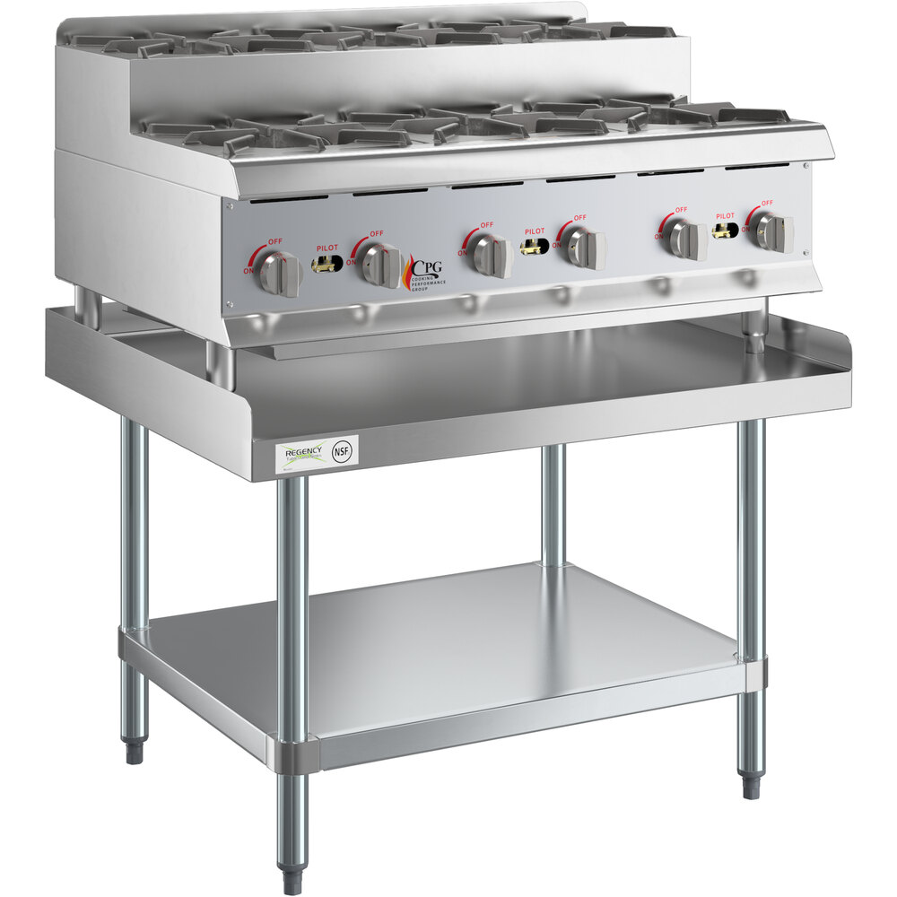 Cooking Performance Group 36SUSNL 36" Step-up 6 Burner Countertop Range ...