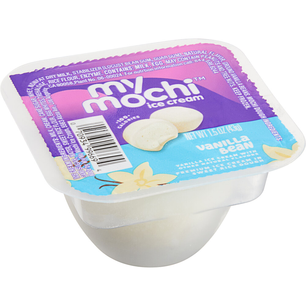 My/Mochi Vanilla Bean Mochi Ice Cream 1.5 oz. - 72/Case