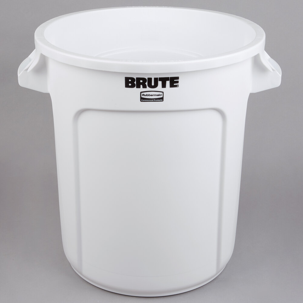 Rubbermaid® FG261000WHT BRUTE 10 Gallon White Round Trash Can