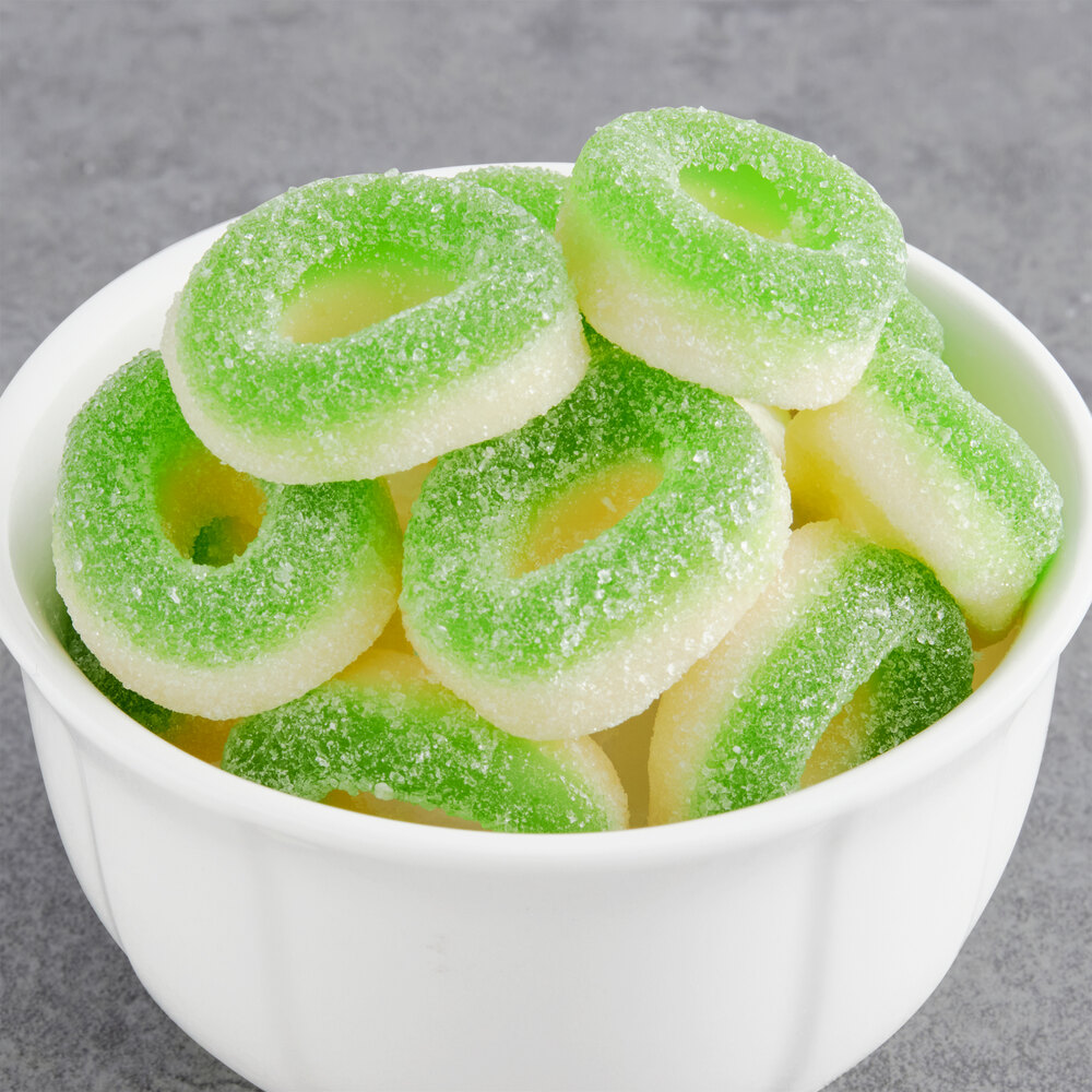 Kervan Gummy Apple Rings 5 lb. - 4/Case