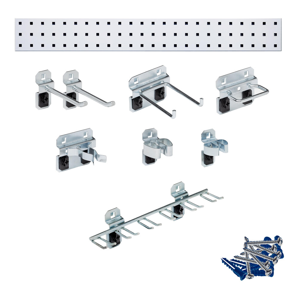 Triton Products LocBoard 4 1/2" x 36" White Steel Tool Pegboard Kit ...
