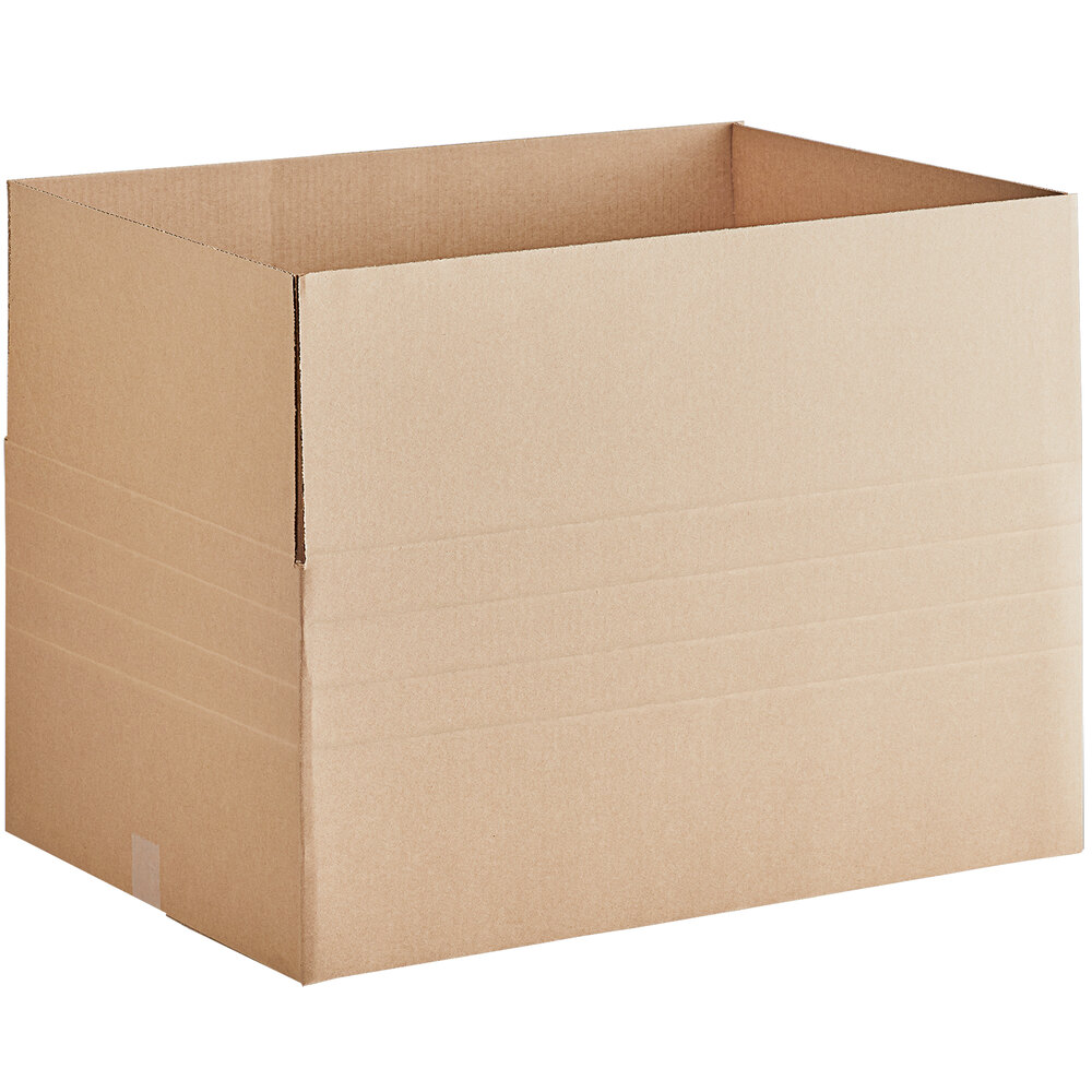 Lavex 30" x 17" x 16" Kraft Corrugated Multi-Depth Shipping Box - 15/Case