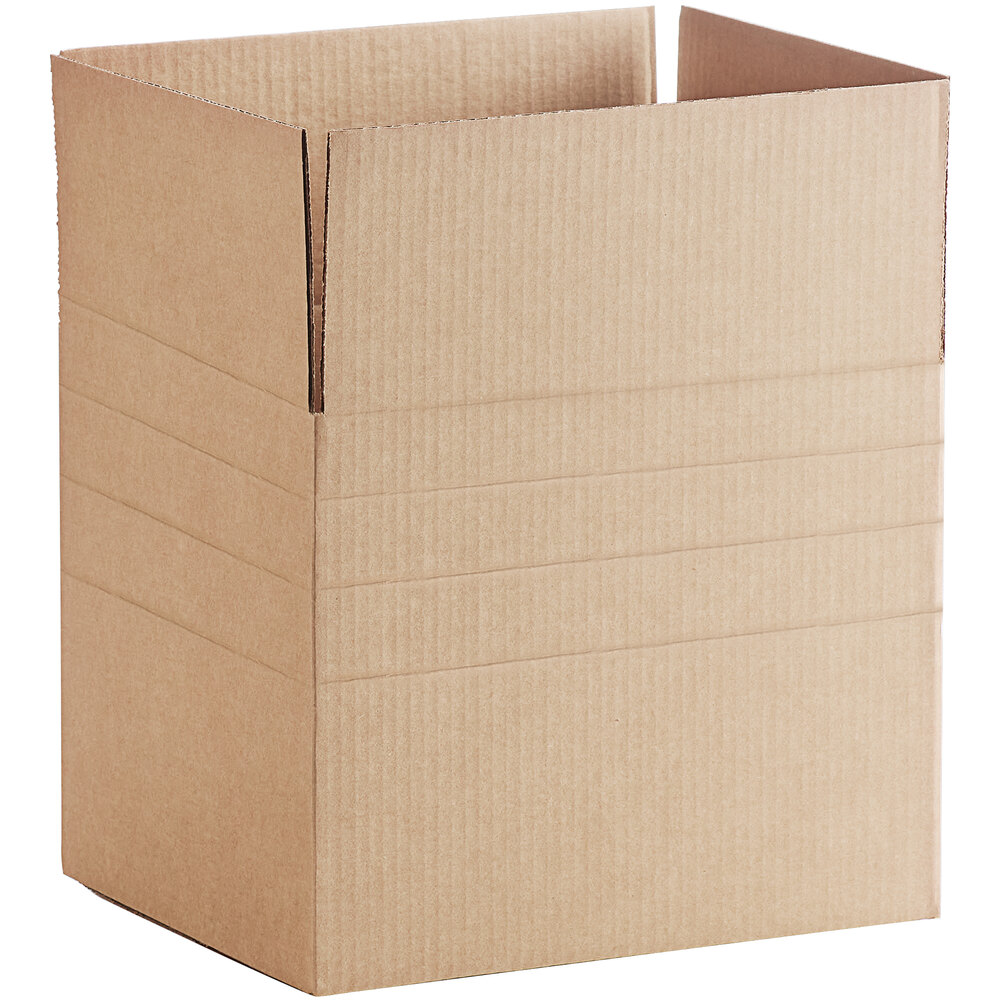 Lavex 15" x 12" x 12" Kraft Corrugated Multi-Depth Shipping Box - 25/Case