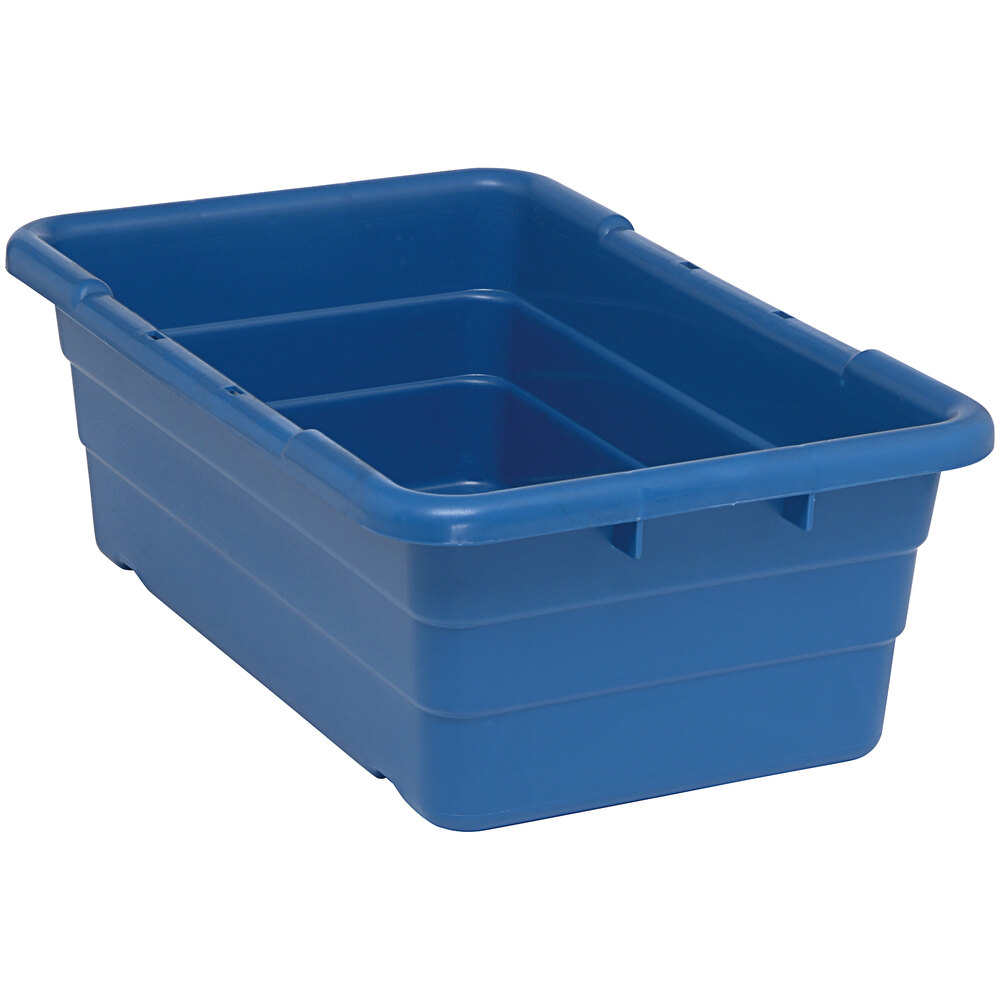 Quantum 9.75 Gallon Blue Cross Stack Tub with Built-In Handle Grips and ...