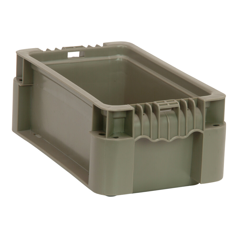 Quantum 12" x 7 1/2" x 5" Heavy-Duty Gray Stacker Straight Wall ...