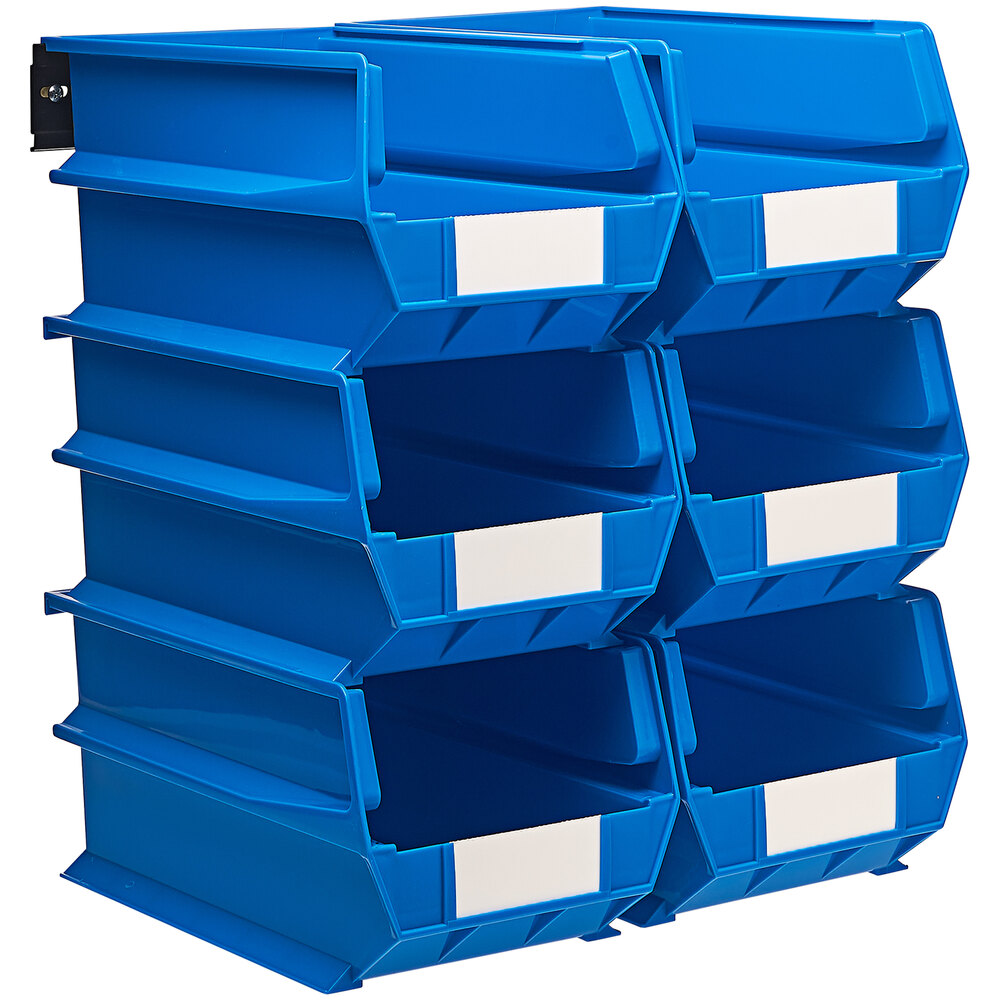 Triton Products LocBin Wall Storage System with (6) 14 3/4" Blue Bins ...