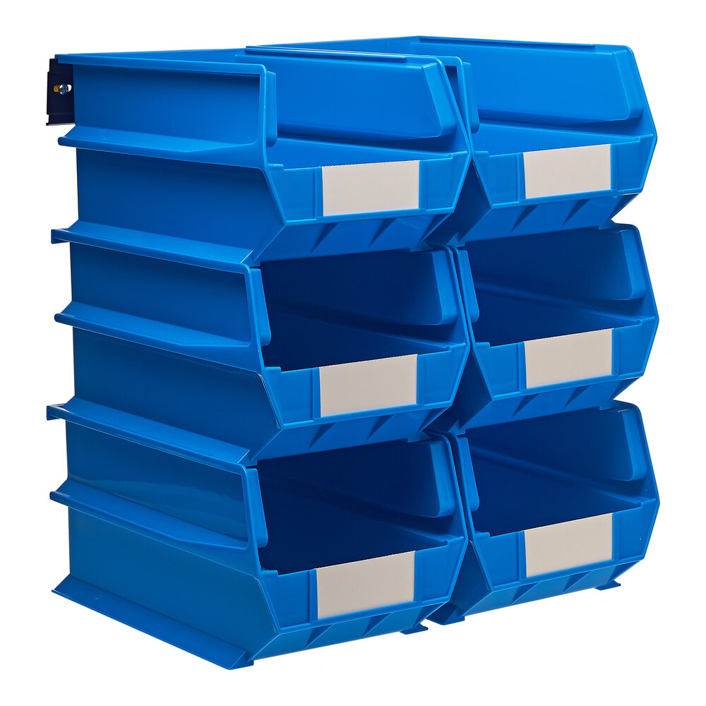 Triton Products LocBin Wall Storage System with (6) 14 3/4" Blue Bins ...