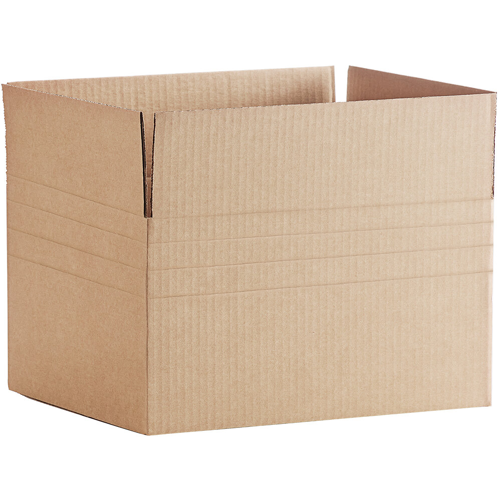 Lavex 24" x 12" x 12" Kraft Corrugated Multi-Depth Shipping Box - 25/Case
