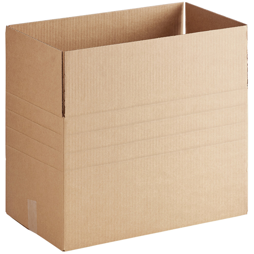 Lavex 20" x 14" x 14" Kraft Corrugated Multi-Depth Shipping Box - 15/Case