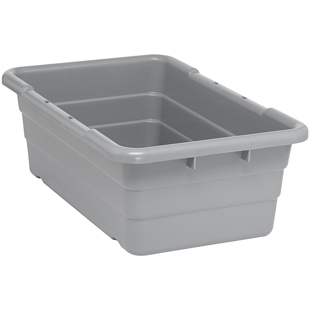 Quantum 9.75 Gallon Gray Cross Stack Tub with Built-In Handle Grips and ...