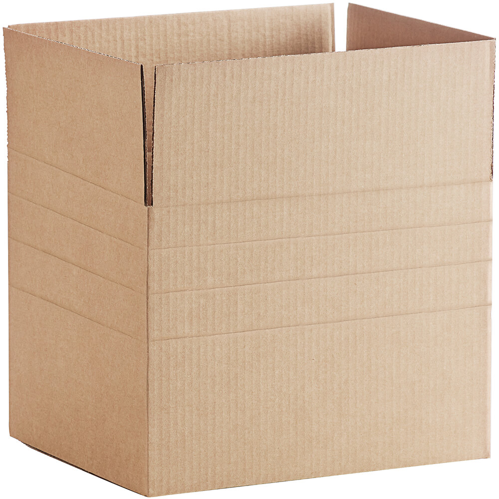 Lavex 16" x 12" x 12" Kraft Corrugated Multi-Depth Shipping Box - 25/Case