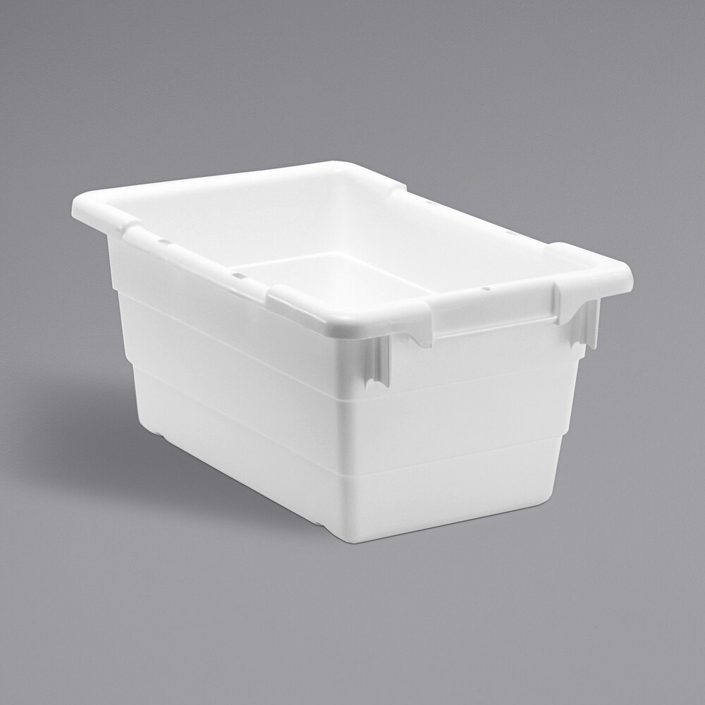 Quantum 3.85 Gallon White Cross Stack Tub with Built-In Handle Grips ...