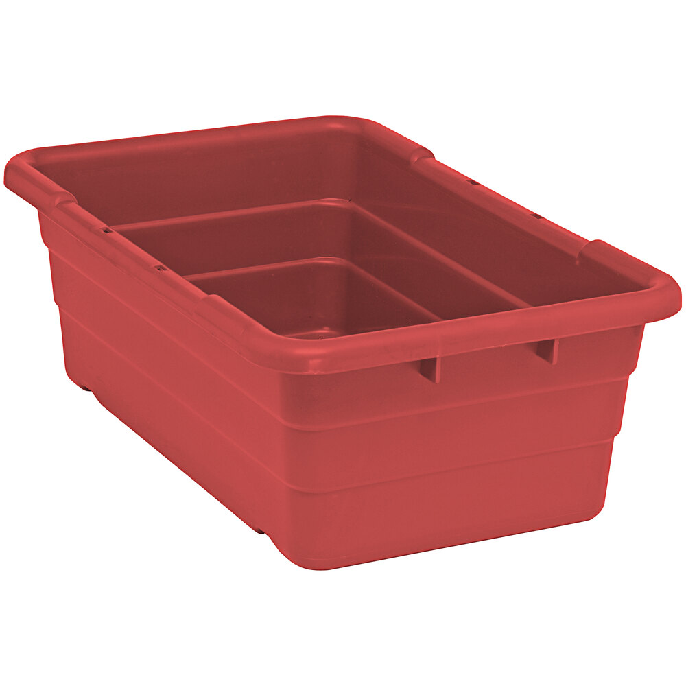 Quantum 9.75 Gallon Red Cross Stack Tub with Built-In Handle Grips and ...