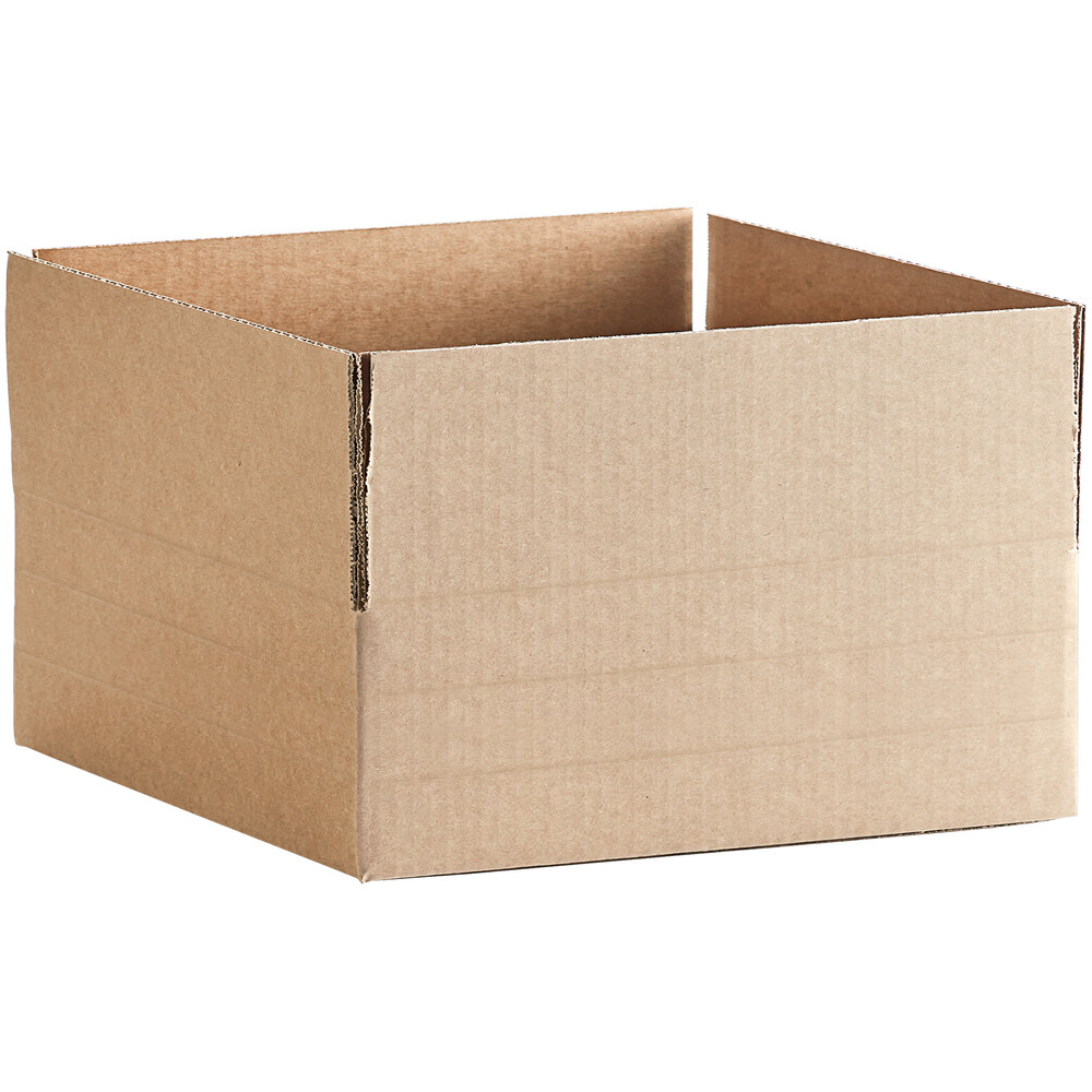 Lavex 16" x 16" x 6" Kraft Corrugated Multi-Depth Shipping Box - 25/Case