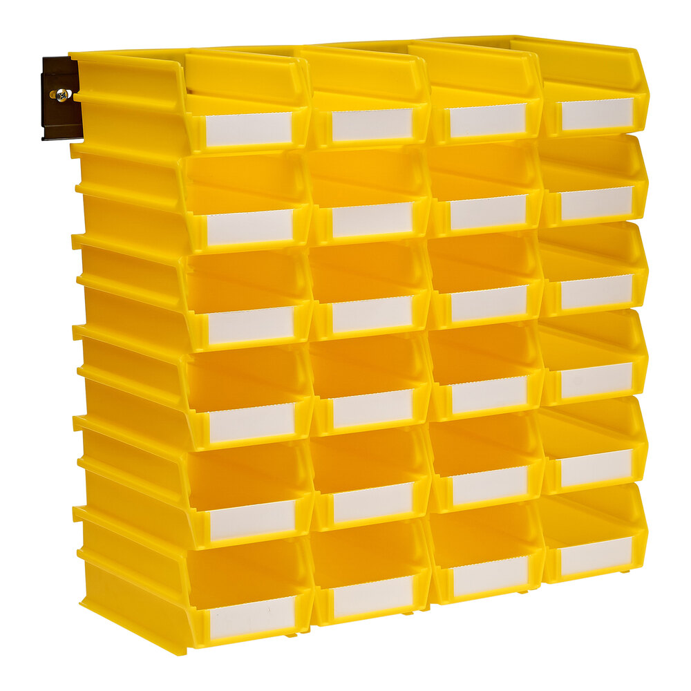 Triton Products LocBin Wall Storage System with (24) 7 3/8" Yellow Bins ...