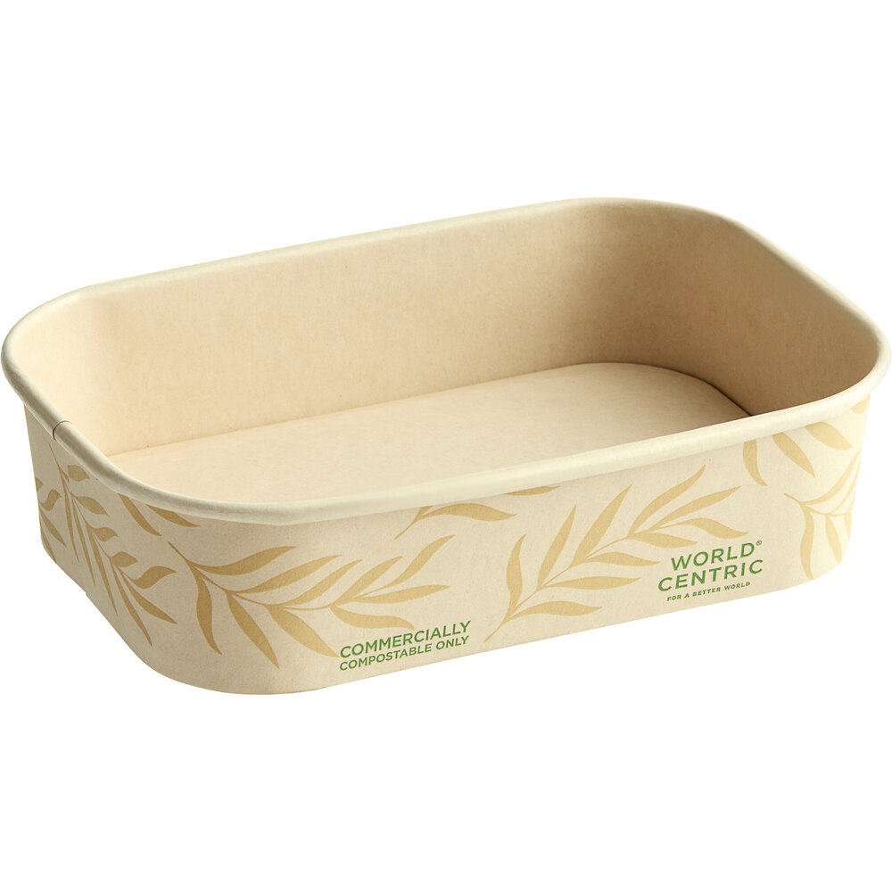 World Centric NoTree Bio-Lined Compostable Rectangular Container 16 oz ...