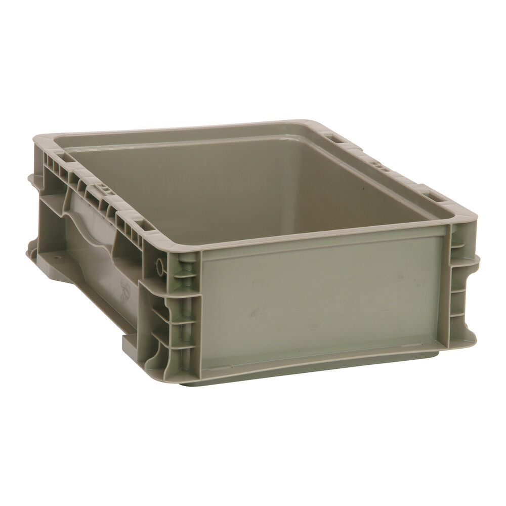 Quantum 12" x 15" x 5" Heavy-Duty Gray Stacker Straight Wall Container ...