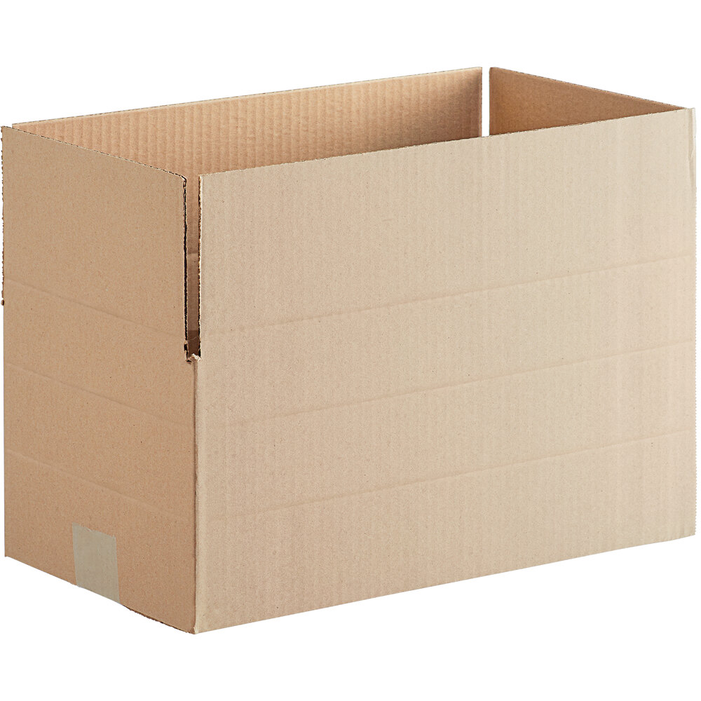 Lavex 14 1/2" x 8 3/4" x 6" Kraft Corrugated Multi-Depth Shipping Box ...