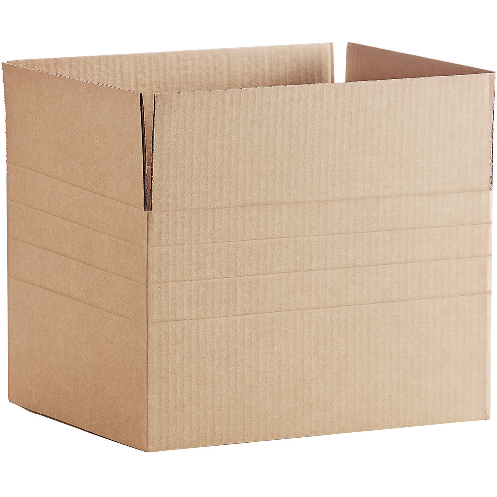 Lavex 17 1/4" x 11 1/2" x 11" Kraft Corrugated Multi-Depth Shipping Box ...