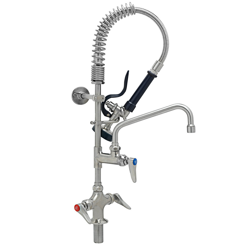 Eversteel by T&S SMPK-2DLN-08 Stainless Steel Deck Mount Mixing Faucet ...