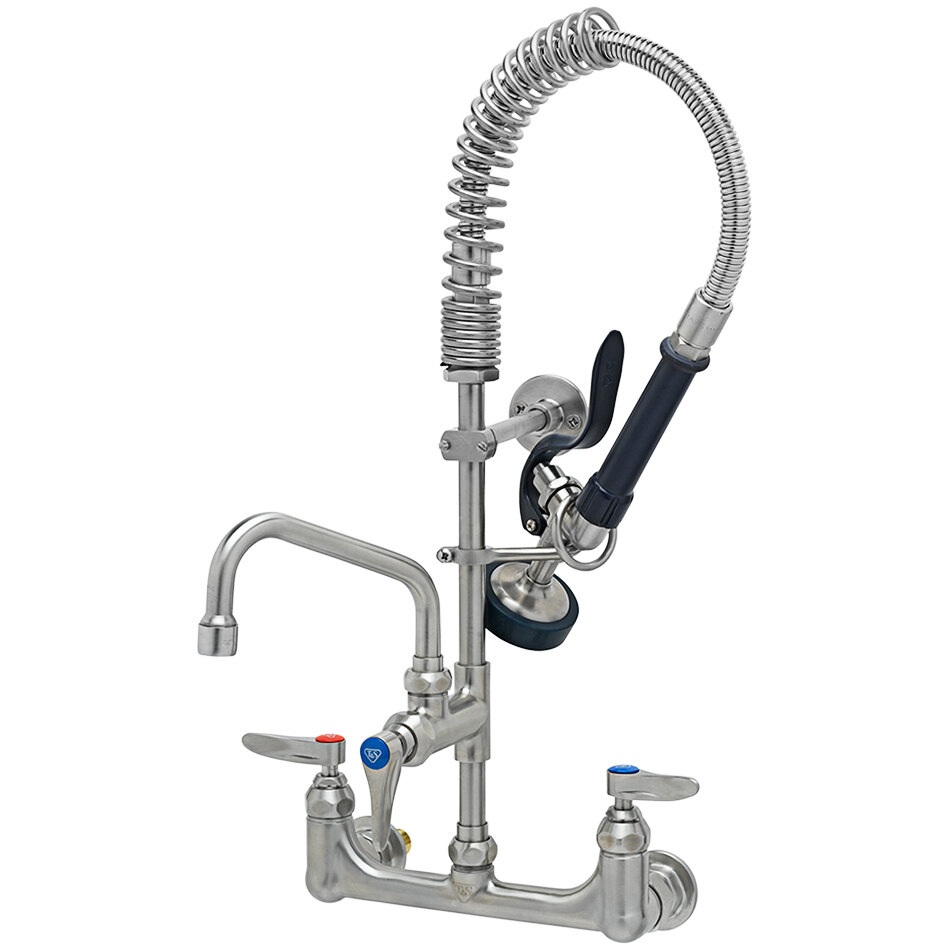 Eversteel by T&S SMPK-8WLN-06 Stainless Steel 8" Wall Mount Mixing ...