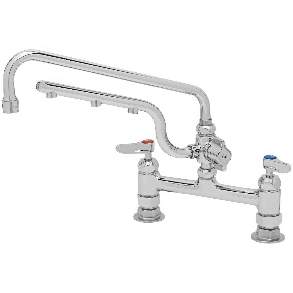 T&S B-0221-U12-CR Ultrarinse 8" Deck Mount Mixing Faucet with 12" Swing ...