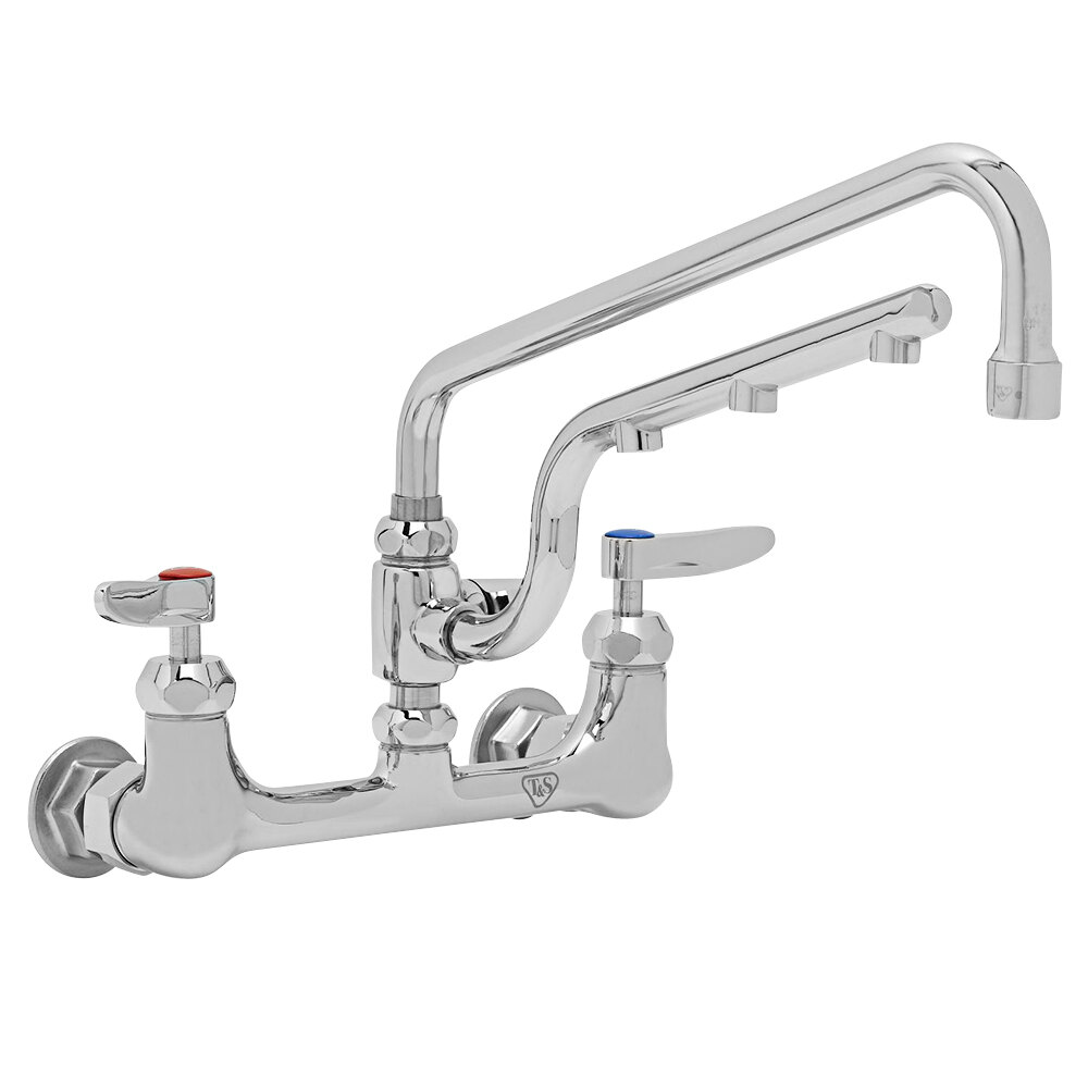 T&S B-0231-U12-CR Ultrarinse 8" Wall Mount Mixing Faucet with 12" Swing ...