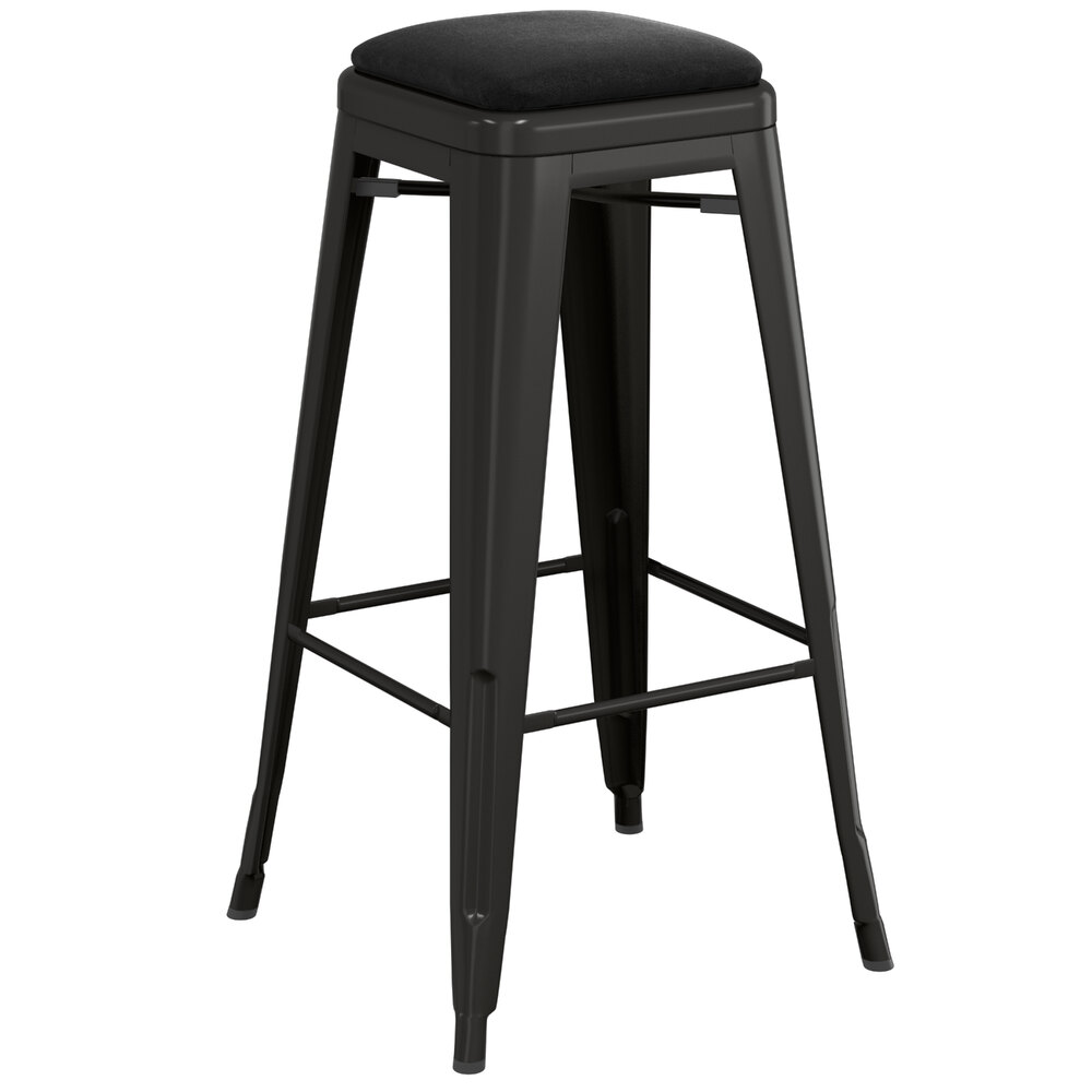 Lancaster Table & Seating Alloy Series Black Indoor Backless Barstool ...