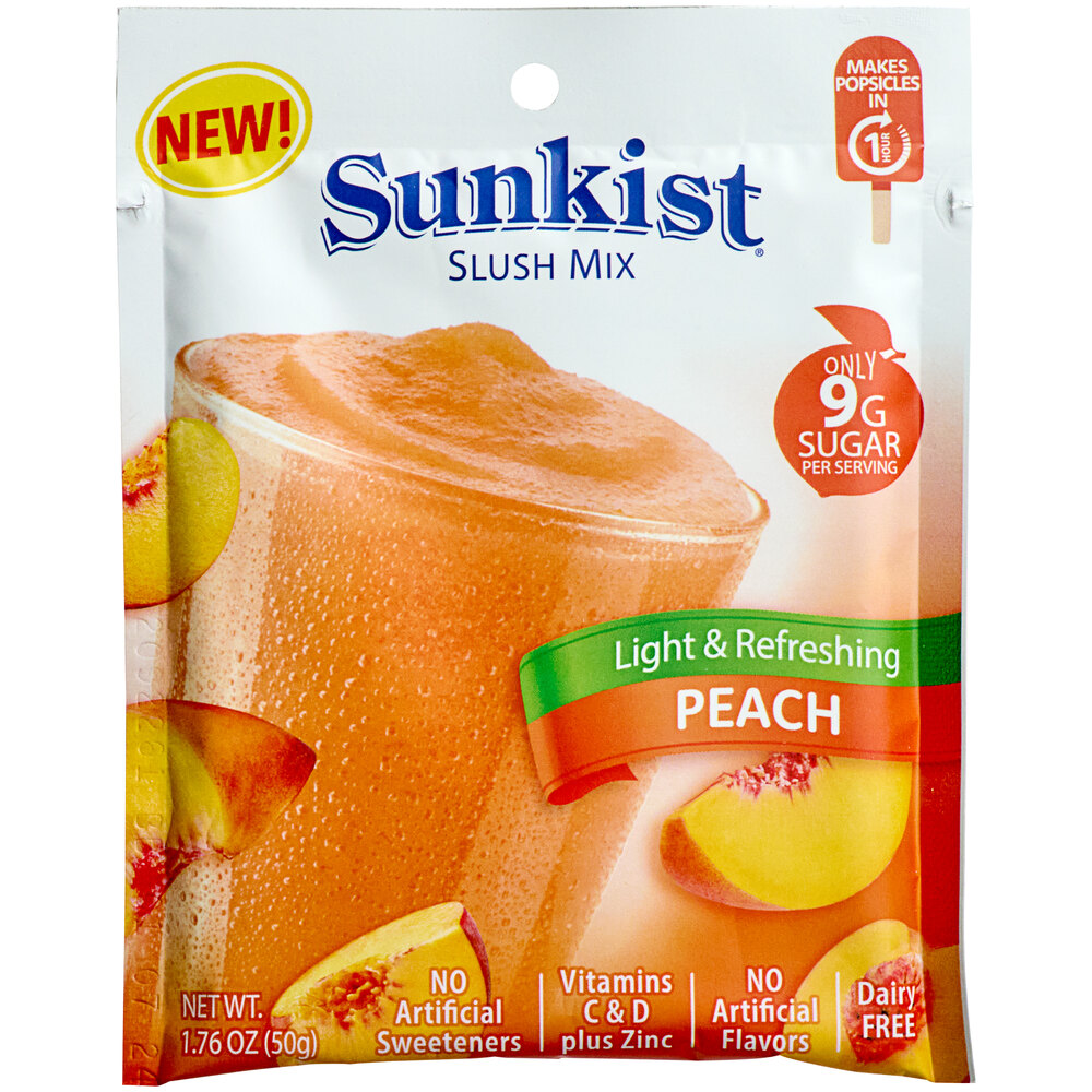 Sunkist Single Serve Peach Slush Mix - 15/Case