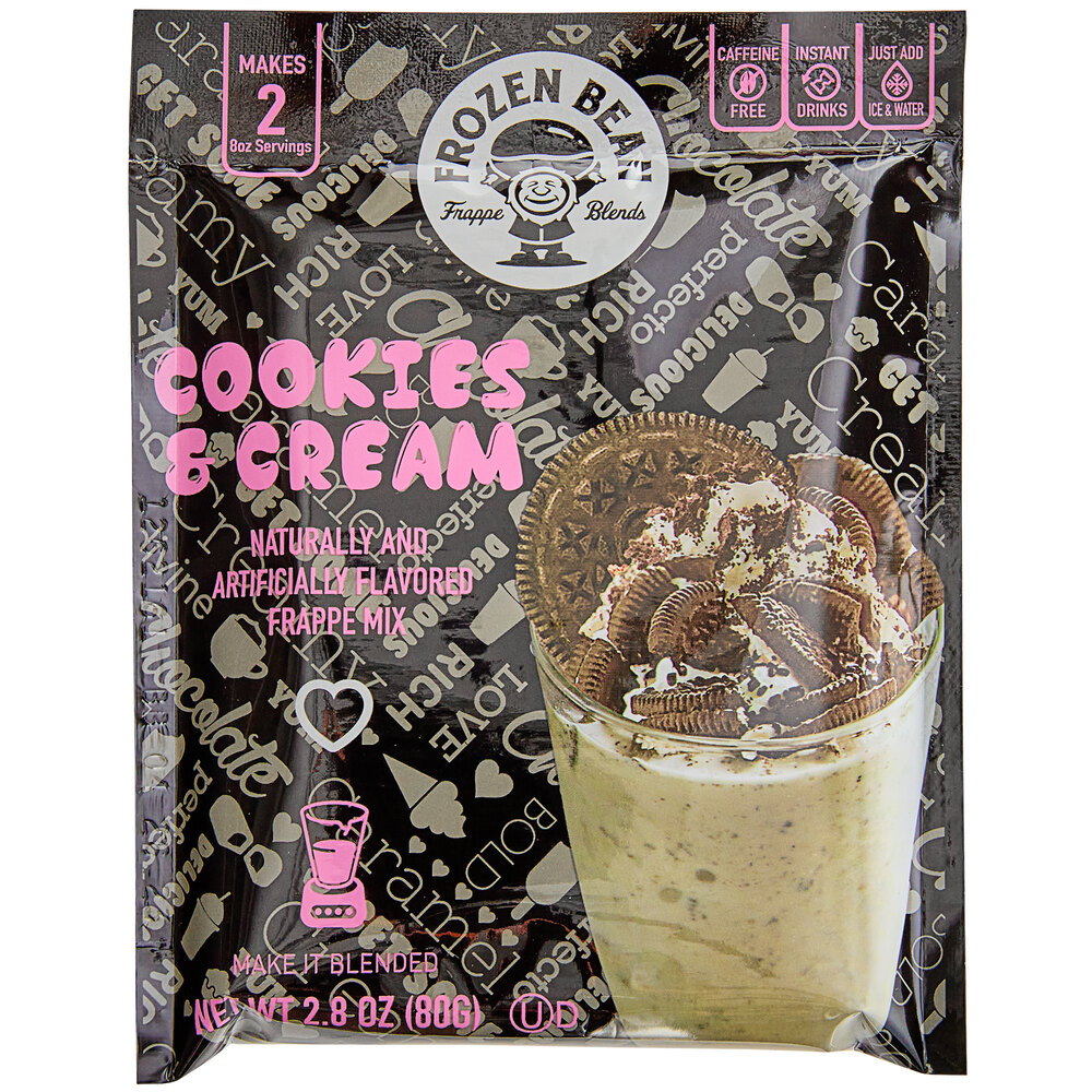 The Frozen Bean Single Serve Cookies & Cream Blended Frappe Mix - 12/Case